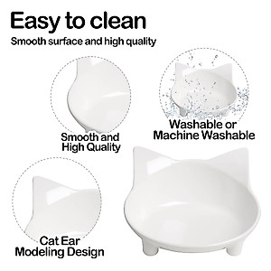 Skrtuan Cat Bowl Cat Food Bowls Non Slip Dog Dish Pet Food Bowls Shallow Cat Water Bowl Cat Feeding Wide Bowls to Stress Relief of Whisker Fatigue Pet Bowl of Rabbits Puppy(Safe Food-Grade)