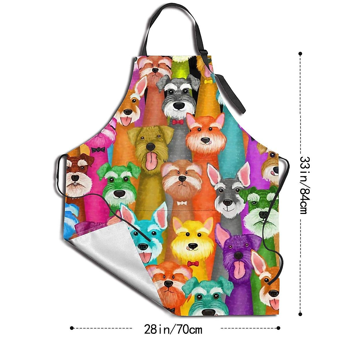 Bib Apron with 2 Pockets for Men Women, Adjustable Kitchen Aprons with Extra Long Ties Waterdrop Resistant for Cooking, Grill and Baking