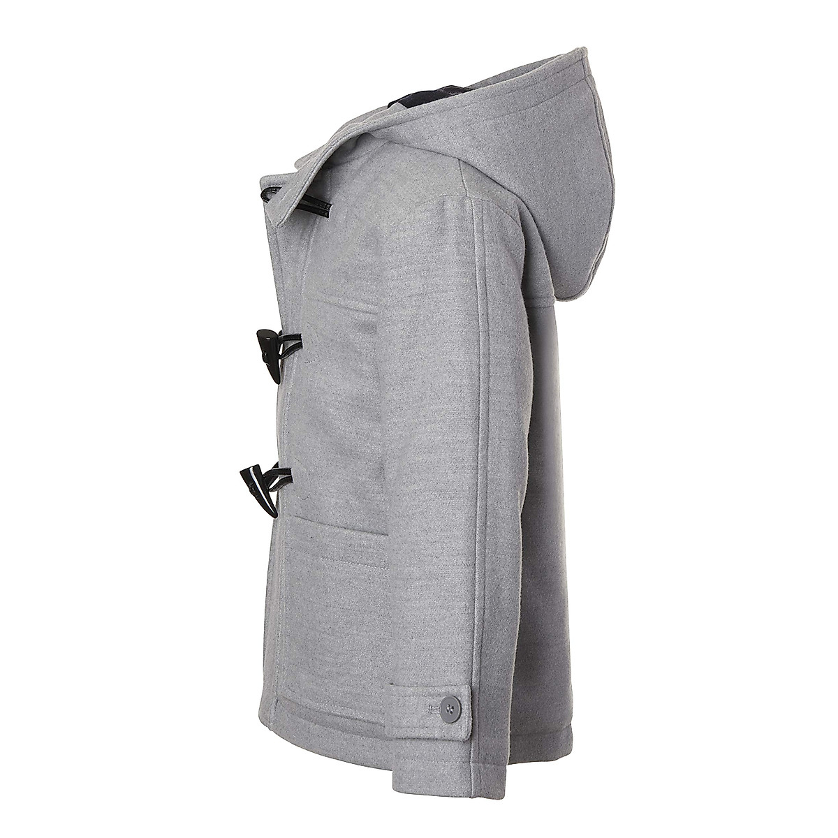 Cremson Boys Classic Wool Look Winter Duffle Toggle Jacket Dress Coat Scarf Hood - Grey (Size 12)