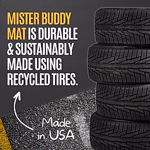 Mister Buddy Mat, 48” Round Rubber BBQ Grill Mat - Under Outdoor Grill Pad to Protect Deck, Patio, and Floors