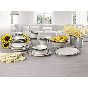 Mikasa Swirl Ombre Graphite 16 Piece Dinnerware Set, Service for 4