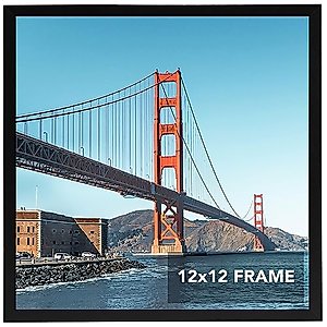 OMISHE 12x12 Picture Frame Black for Wall Hanging, 12 x 12 Frame Wall Mounting Horizontally or Vertically, 12 by 12 Wall Gallery Photo Frame, Black