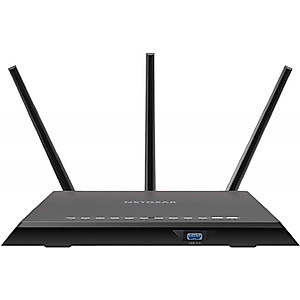 NETGEAR Nighthawk Smart Wi-Fi Router (R7000) - AC1900 Wireless Speed (Up to 1900 Mbps) | Up to 1800 Sq Ft Coverage & 30 Devices | 4 x 1G Ethernet and 2 USB ports | Armor Security