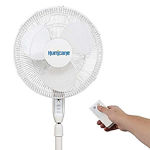 Hurricane Supreme Oscillating Stand Fan w/ Remote 16 in - White