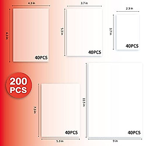 Hartwii 5mil Laminating Pouches 200Sheets Variety Pack Laminating Sheets Letter, Photo, Card, Notecard, ID Badge and Business Card Dry-Erase Friendly Sheets Crystal Clear Laminated Finish