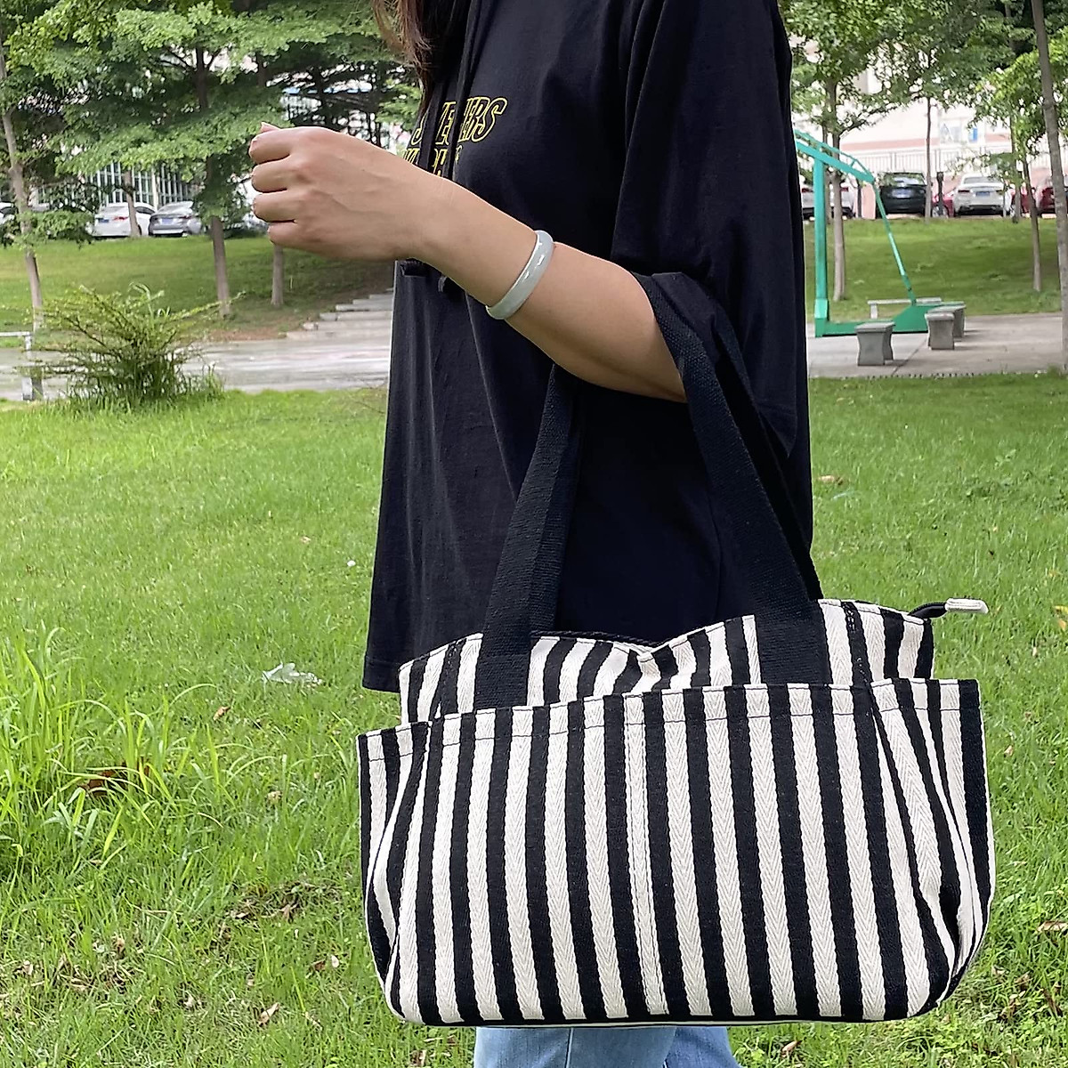 Medium Tote Bag Shoulder Bag 7 Canvas Vaction Purse Handbag with Zipper Travel Work Handbag Gifts for Women