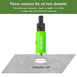 HLOFIZI 3/4 Inch Hole Saw Bit Bi-Metal for Wood Metal Plastic with Arbor, 1.5 Inch Depth