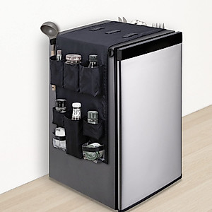 SWISSELITE Mini Fridge Caddy Organizer,Over the Fridge Storage Organizer,Fridge Caddy Hanging Organizer Waterproof with 18 Pockets for Dorm Kitchen Office Home
