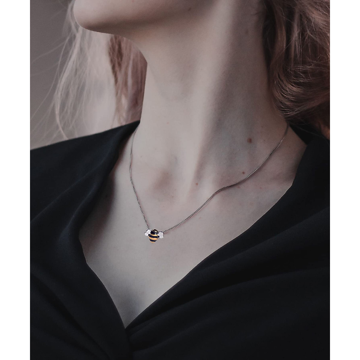 Bonnerish Honey Bee Necklaces for Women love Bee Charm Pendant Necklace Gift for Women Teen Girls