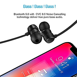 WAVEFUN Bluetooth Headphones, Wireless Earbuds Bluetooth Earbuds Deep Bass in-Ear Wireless Headphones Neckband Bluetooth 5 with Gaming Mode,Clean Calls,Quick Charging 12Hours Playtime