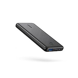 Anker Portable Charger, 313 Power Bank (PowerCore Slim 10K) 10000mAh Battery Pack with USB-C (Input Only) and High-Speed PowerIQ Charging Technology for iPhone, Samsung Galaxy, and More.