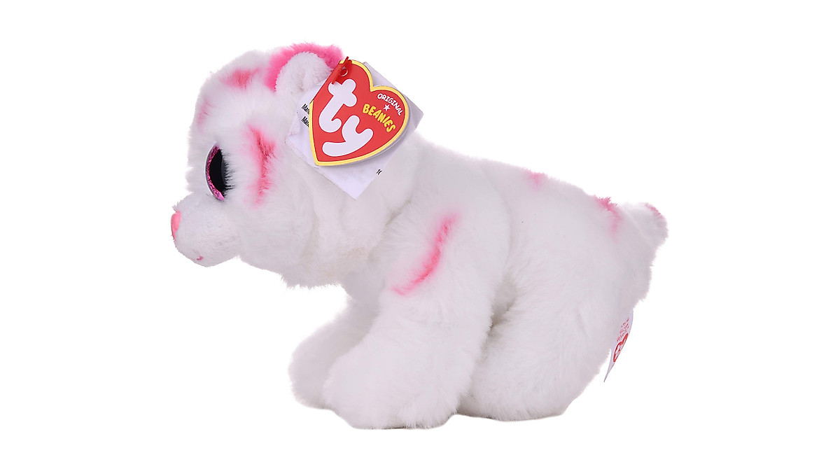 Ty Tabor Pink & White Tiger Plush Toy - Soft & Cute