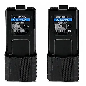 KCTIN Replacement Battery for Baofeng (7.4V 3800mAh BL-5) Walkie Talkies BF-F8HP UV-5R UV5R Plus UV-5RTP UV-5RB BF-F8 BF-F8+ (2 Packs)
