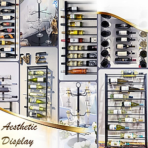 AQAREA Wall Mount Wine Rack Organizer, Wine Holder Wall Mounted, Wine Storage Display, Wine Rack Holder