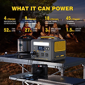 VTOMAN Jump 600X Portable Power Station 600W (1200W Peak), 299Wh LiFePO4 (LFP) Battery Powered Generator with 2x 110V/600W AC Outlets, 60W PD, Regulated 12V DC Output for RV/Van Camping & Home Backup