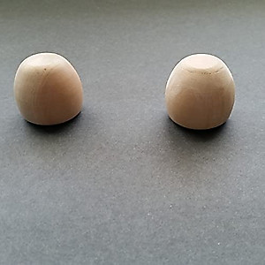 Finial Dowel Cap End 1 1/2" x 3/4" hole wooden (Package of 2) 1-1/2 in diameter Unfinished Wood Dome 3/4" dowel hole