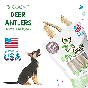 Nature Gnaws Deer Antlers for Small Dogs - Premium Natural USA Antler - Long Lasting Dog Chews for Aggressive Chewers - Mix of Split and Whole - 4-7 Inch