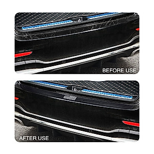 Fogfar 1 PC Car Trunk Anti-Scratch Strip, 35.43" x 2.75" PVC American Flag Black Edge Three-Dimensional Printed Protective Sticker, Self-Adhesive Decorative Accessories, for Cars, SUVs (Black)