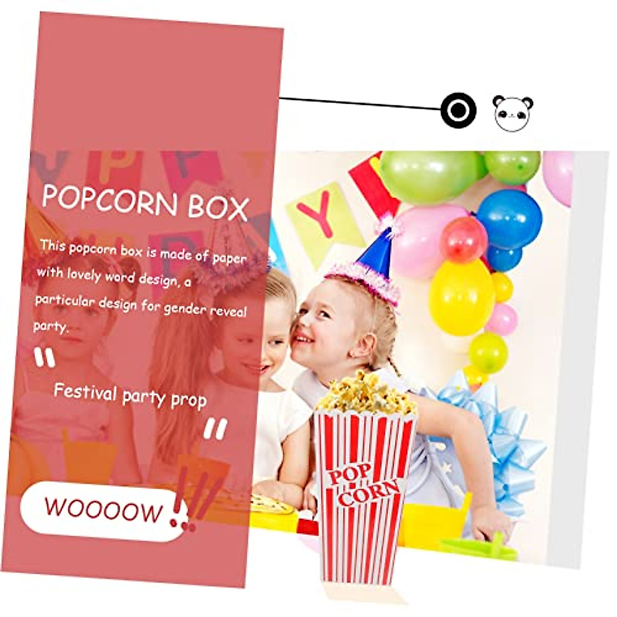 Popcorn Cups Disposable 24 Pcs Popcorn Popcorn Bucket Stripe Paper