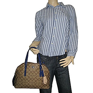 Coach Peyton Cora Domed Satchel Crossbody Bag Handbag Khaki Sky 24606