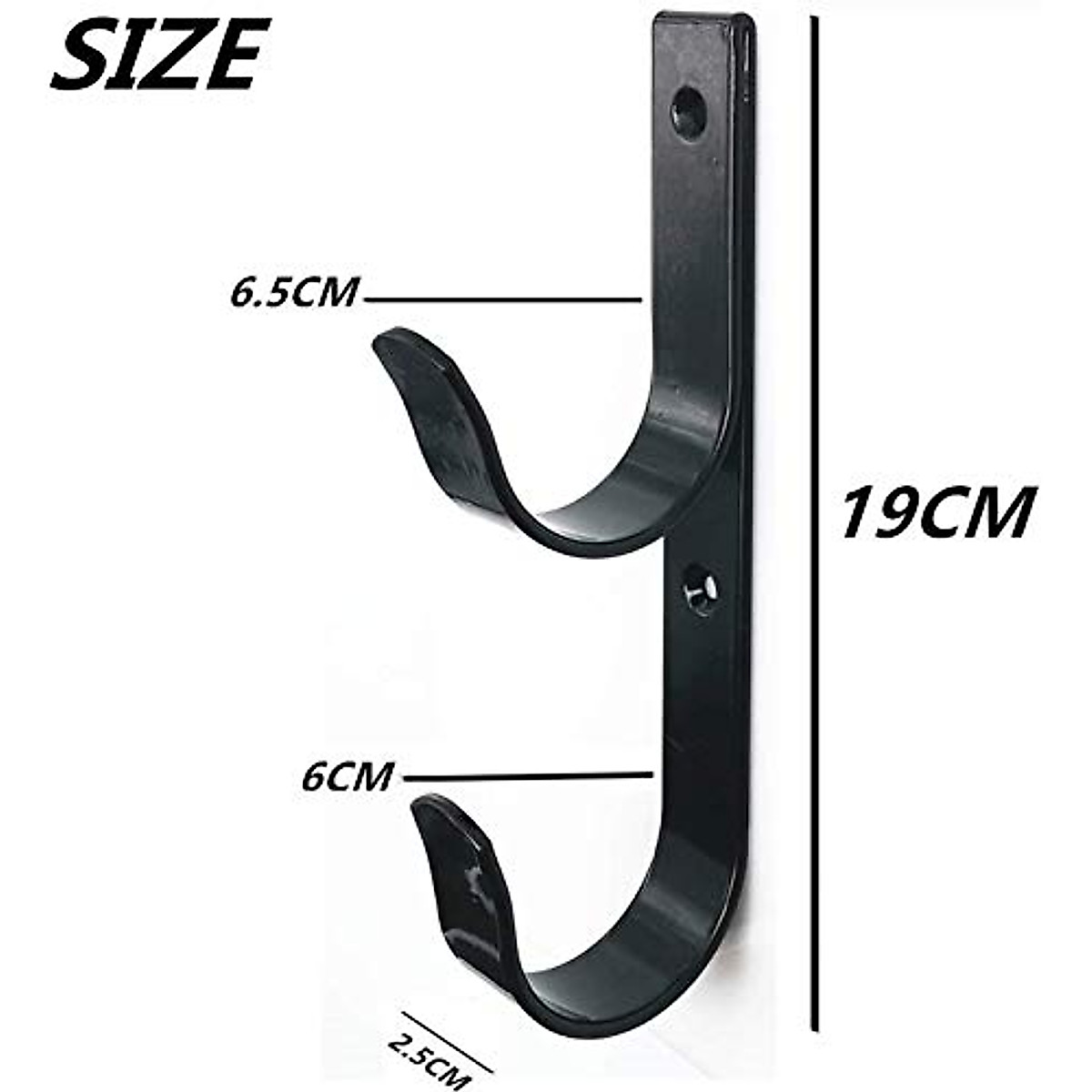 2 PCS Set Wide Pool Pole Hangers Heavy Duty Black Aluminium Holder Hooks with Screws Perfect Hook Holders for Swimming Pool,Telescopic Poles,Skimmers,Nets Brushes,Vacuum Hose,Garden Equipment Etc