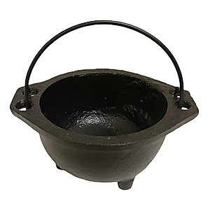 Crystalo - Cast Iron Cauldron Size- "D (5.5" D, Plain)