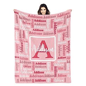 Dr.TOUGH Personalized Blankets for Kids Adults Personalized Name Blankets Personalized Kids Personalized Baby Blanket Personalized Gifts for Chrismas Birthday