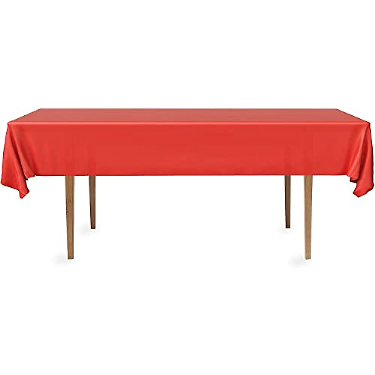 DecorRack 12 Pack Rectangular Tablecloths -BPA- Free Plastic Cloths, 54 x 108 inch, Dining Table Cover Cloth for Parties, Picnic Tables, Camping and Outdoor, Disposable or Reusable in Red (12 Pack)