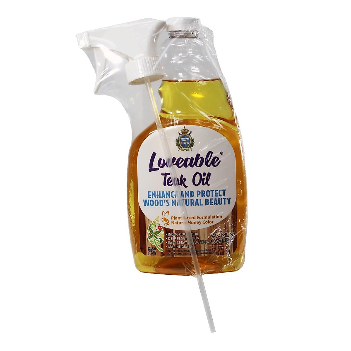 EcoDecors Loveable 24 oz, Spray Bottle, Teak Oil, Teak Sealer, Teak Cleaner, Teak Oil for Outdoor Furniture, Teak Stain, Teak Sealer for Outdoor Furniture, Teak Wood Oil, Teak Cleaner and Brightener