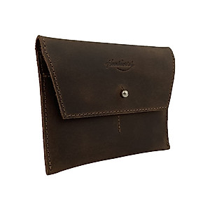 Heather's, Minimalist Wallet Handmade from Full Grain Leather - Durable Cash Organizer, Card Holder - Versatile Accessory for Everyday Use, Travel - Bourbon Brown