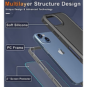 ibelief Designed for iPhone 14 Case, MIL-Grade Drop Tested Phone Case for iPhone 14 6.1'' (Black)