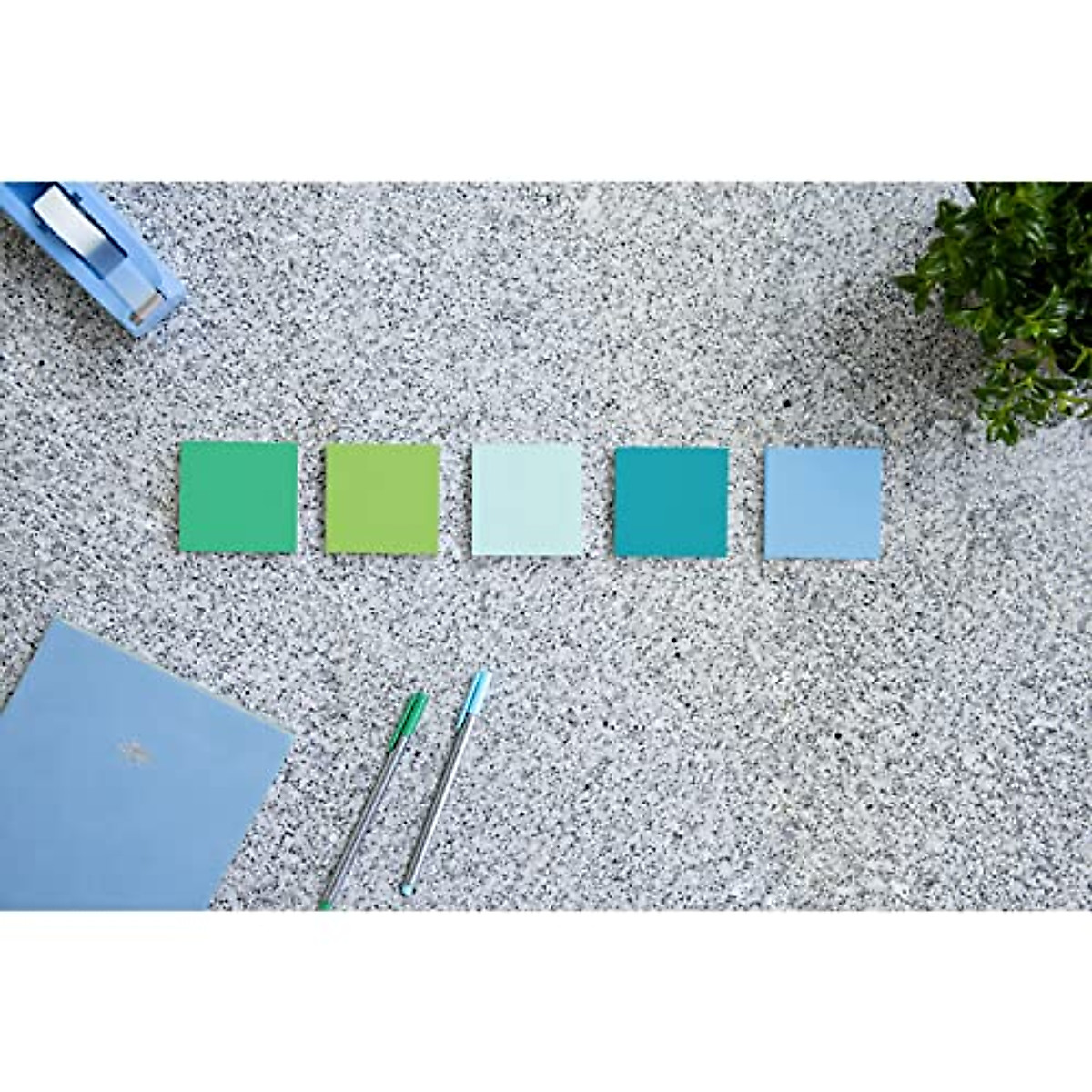 Post-it Super Sticky Recycled Notes, 3x3 in, 5 Pads, 2x the Sticking Power, Poptimistic, Bright Colors, 30% Recycled Paper (654-5SST)