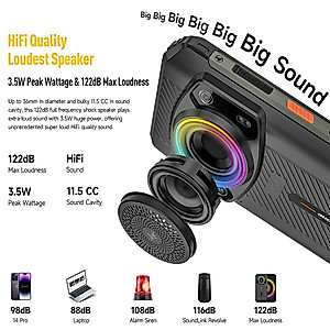 Ulefone Armor 21 Android 13 Rugged Smartphone Unlocked, MTK Helio G99 16GB+256GB Cell Phone, 3.5W Big Speaker, 64MP+24MP Night Vision Camera, 6.58"FHD+, 9600mAh, Dual SIM 4G Rugged Phone, NFC GPS OTG