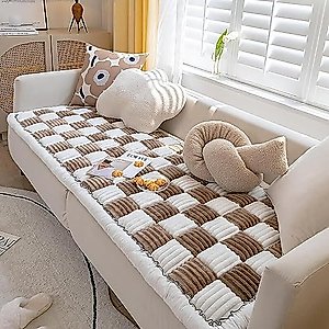 NELLN Cream-Coloured Large Plaid Square Pet Mat Bed Couch Cover Garden Chic Cotton Protective Couch Cover Protector (Color : A, Size : 70 * 150 cm)