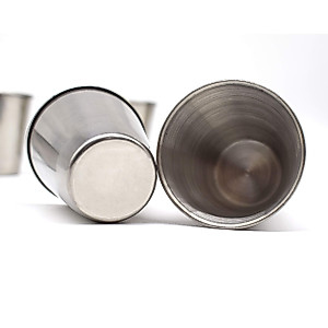 AUEAR, 6 Pack 2 Oz Stainless Steel Shot Glass Espresso Shot Cups Barware Drinking Vessel for Bar Home Restaurant