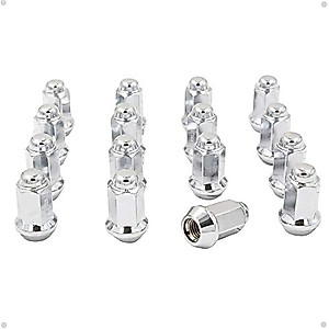 Wheel Accessories Parts Set of 16 Chrome 10x1.25 ATV Lug Nuts Bulge Acorn Seat 1.25" Long, 14mm Hex - Fits Honda, Suzuki, Yamaha & Arctic Cat ATV/UTVs and 550/850 Polaris Sportsman XP ATVs