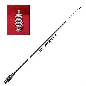 Hustler 102 Inch Whip CB Antenna - Stainless Steel with Heavy Duty Barrel Spring