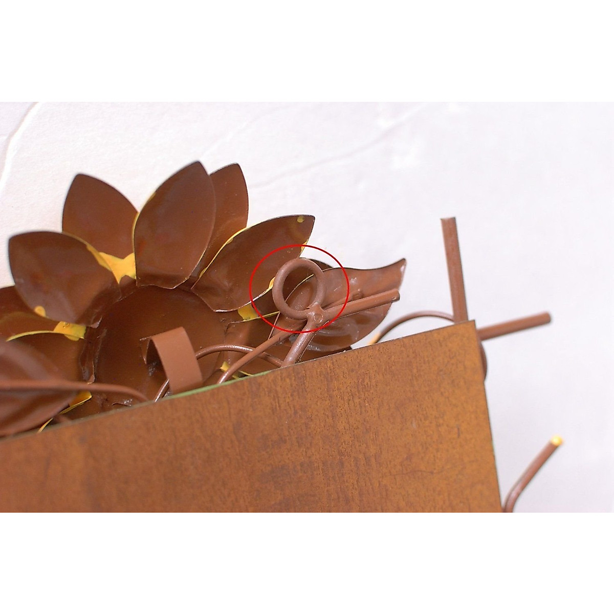 Grace Home Metal Hanging Sunflower Welcome Wall Art Decorative Sign 17"X10" Front Door Wreaths Kitchen Bathroom Patio Garden Outdoor Sunflower Decoration