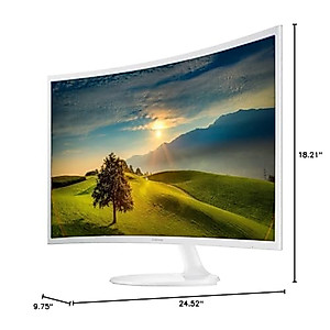 2022 Newest Samsung Flagship 27" FHD Curved LED Backlight Computer Monitor for Business with VGA, HDMI, Ultra-Slim Design with Wide Screen, 4ms Response, 60Hz Refresh, 3000:1 Contrast Ratio, White+JVQ