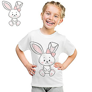 SATINIOR 6 Pieces Blank Sublimation T-Shirts White Polyester Toddler T-Shirts for Baby (Large) (Small)