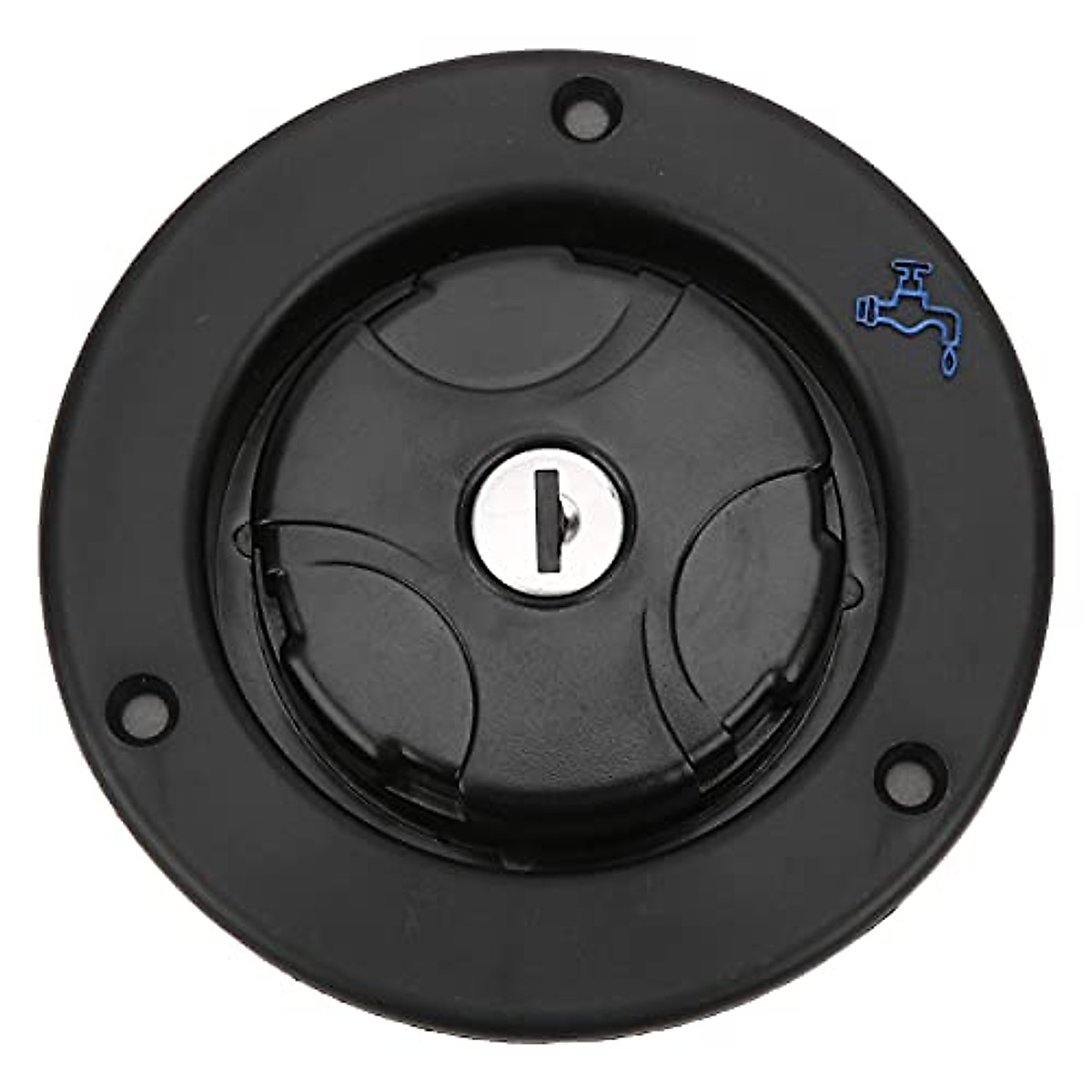 Aramox Water Inlet Lock Fit for Motorhome Caravan Boat Car, Water Locking Cap with Lock Gravity Modification Parts(Black)