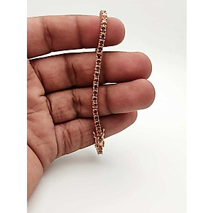 5.00 Ct Round Cut Chocolate Diamond Tennis Bracelet 14k Rose Gold Over All Size Available Brown