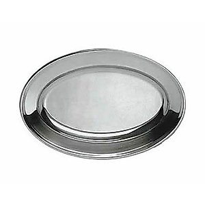 Oval Material Stainless Steel Platters - 11-3/4" x 8-1/2