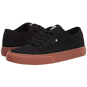 DC mens Manual Low Top Vegan Friendly Casual Skate Shoe, Black/Gum, 10.5 US