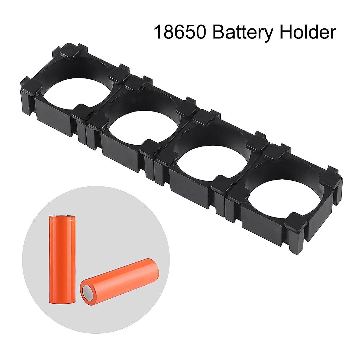 ACEIRMC 100Pcs 18650 Lithium Battery Holder, Plastic Battery Pack Bracket Cylindrical Cell Battery Stand Cell Spacer for DIY Fixed Battery