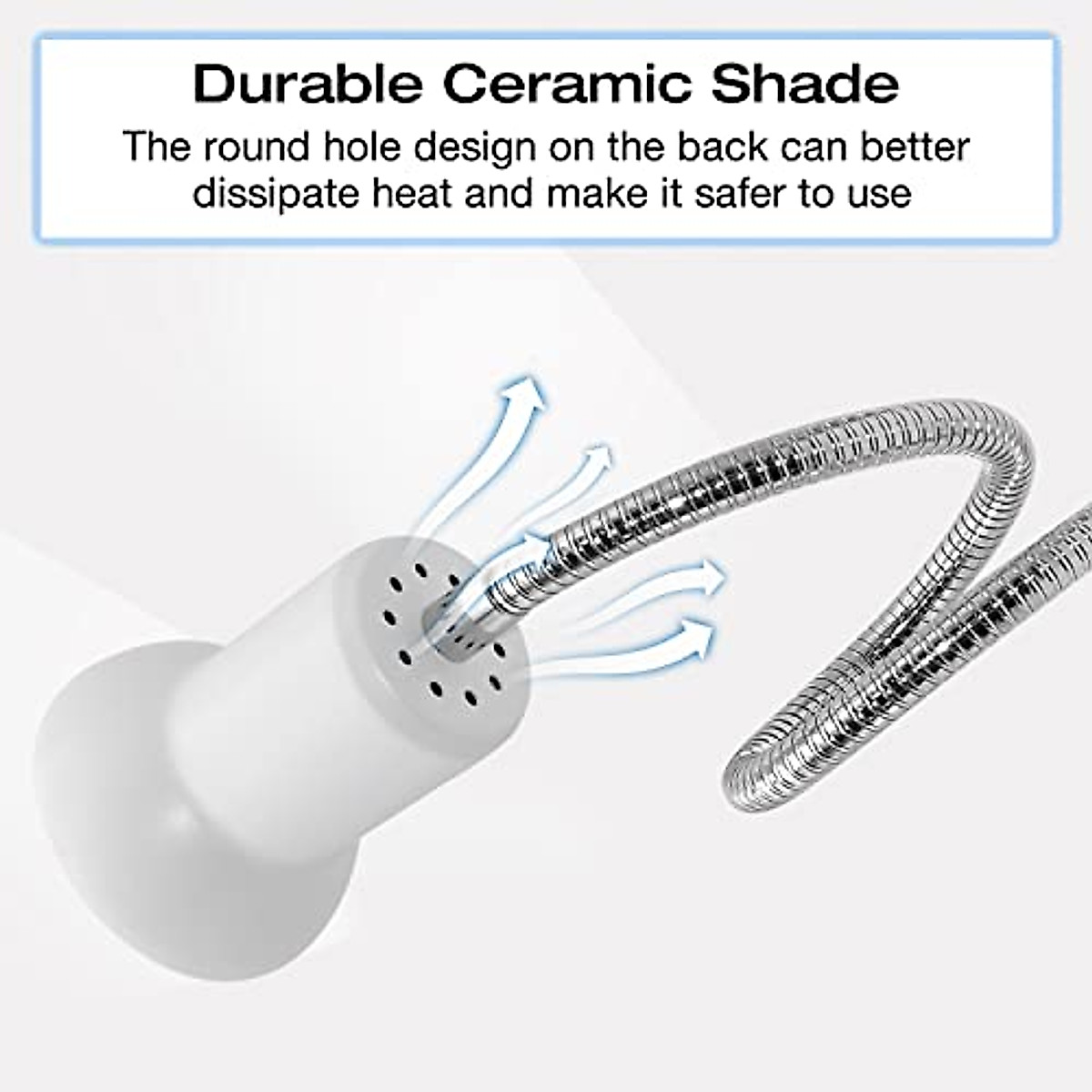 Turtle Heat Lamps,Small Heat Lamp for Turtle Tank,Turtle Light with 10mm Thick Gooseneck,360° Rotatable Heat Lamp with Clamp,Reptile Light for Bearded Dragon/Turtle/Lizard,1PC (No Bulb)