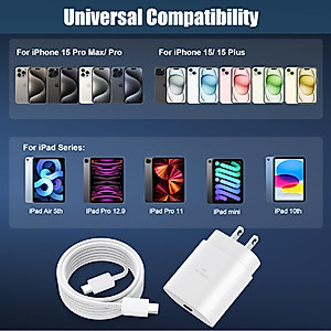 iPhone 15 Pro Max Charger Fast Charging, 30W USB C iPhone 15 Pro Max Fast Charger Block with 10FT Long USB C Charging Cable for iPhone 15 Pro Max/15 Pro/15/Plus,iPad Pro 11,Samsung Galaxy S24 Ultra