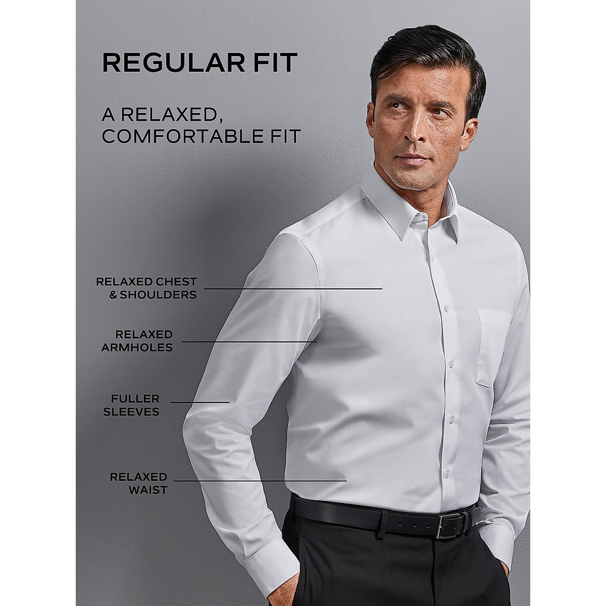 Van Heusen Men's Long Sleeve Oxford Dress Shirt, Blue, X-Large