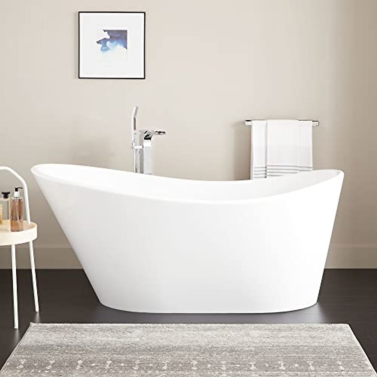 Signature Hardware 930344-67 Saunders 67" Acrylic Soaking Tub with Integrated Overflow and Drain