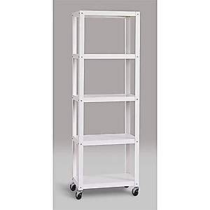 Hirsh SOHO 72" High 5 Shelf Open Rolling Metal Bookcase in White